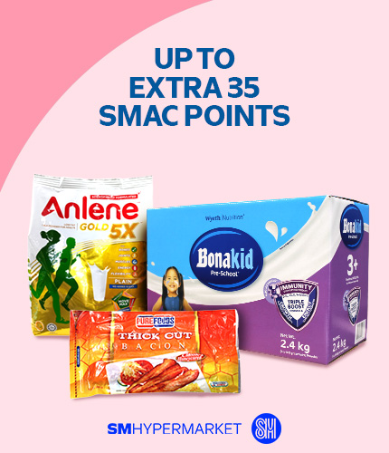 SMAC - SM Hypermarket Up to EXTRA 35 SMAC Points at SM Hypermarket